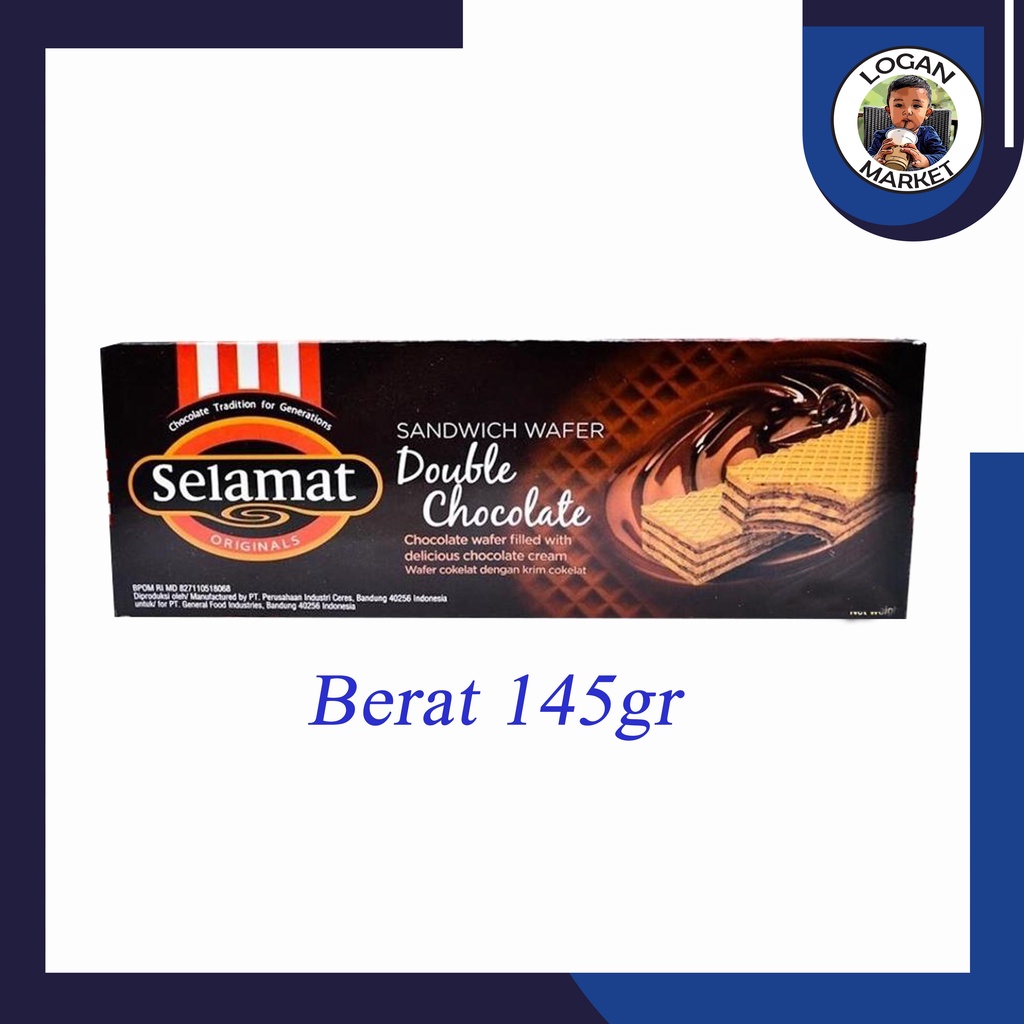 Jual Selamat Wafer Double Chocolate Coklat 145gram 145 gram | Shopee ...