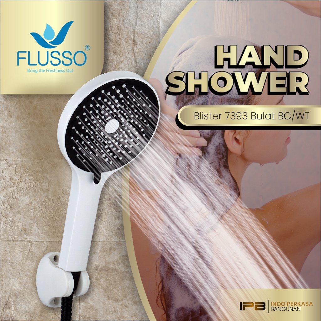 Jual FLUSSO SHOWER MANDI FULL SET KOMPLIT Hand Shower Premium Putih ...