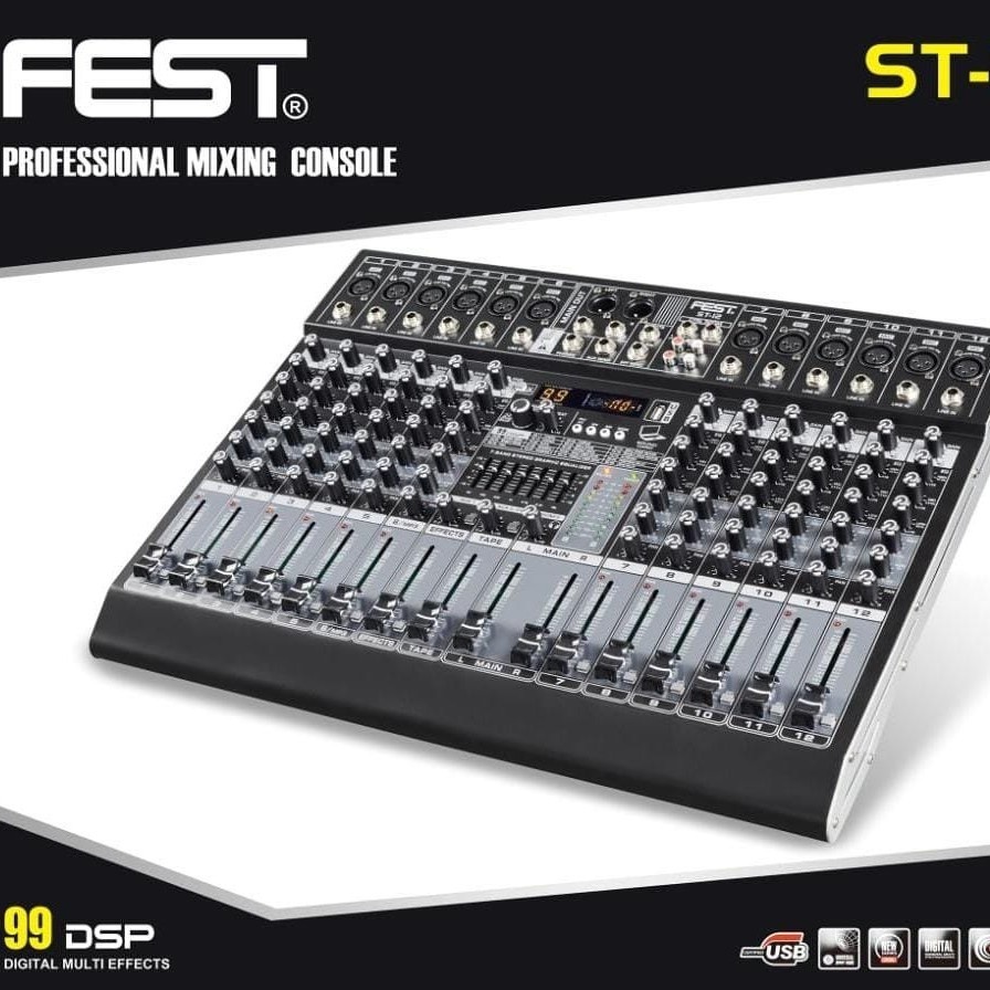 Jual Mixer Fest ST12 Original 12 Channel FEST ST 12 / MIXER 12 CANEL ...