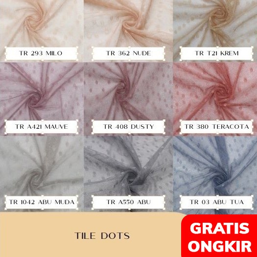 Jual Kain Tile Titik Dot Tulle Polkadot (Per Papan) - Trijaya | Shopee Indonesia