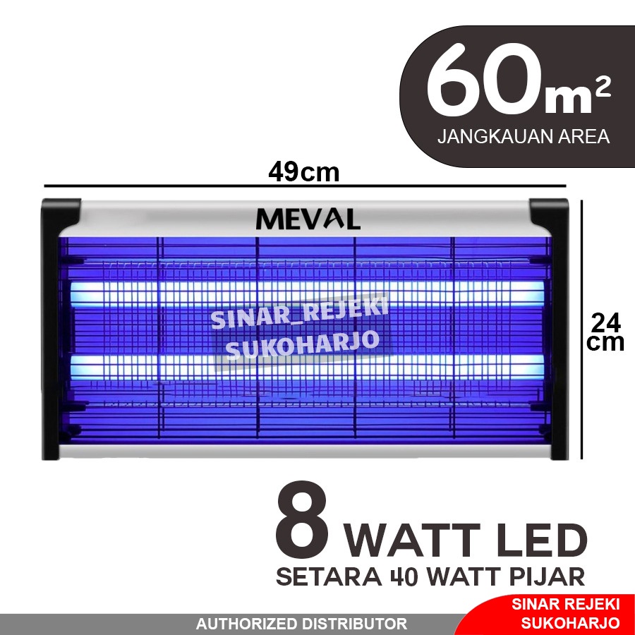 Jual MEVAL Insect Killer Perangkap Nyamuk Serangga Lampu UV 2 Watt 6 ...