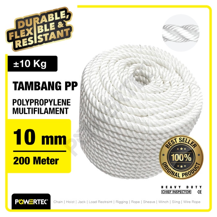 Jual Tambang Nylon / Nilon 10mm x 200m Polypropylene PP Multi Rope ...