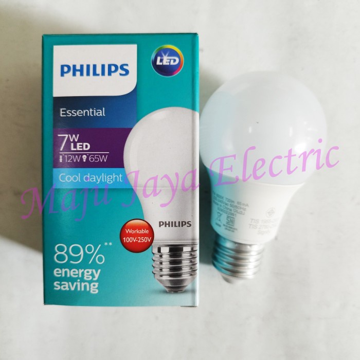 Jual Lampu LED Philips Essential 7 w Watt Bohlam Putih 7w 7watt ...
