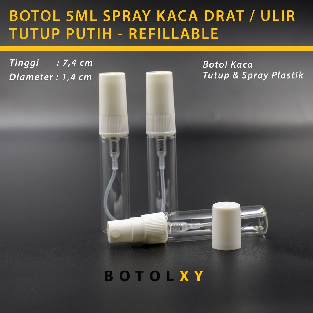 Jual Botol Spray Kaca 5ml Refill Parfum Vial Travel Size Decant TUTUP ...