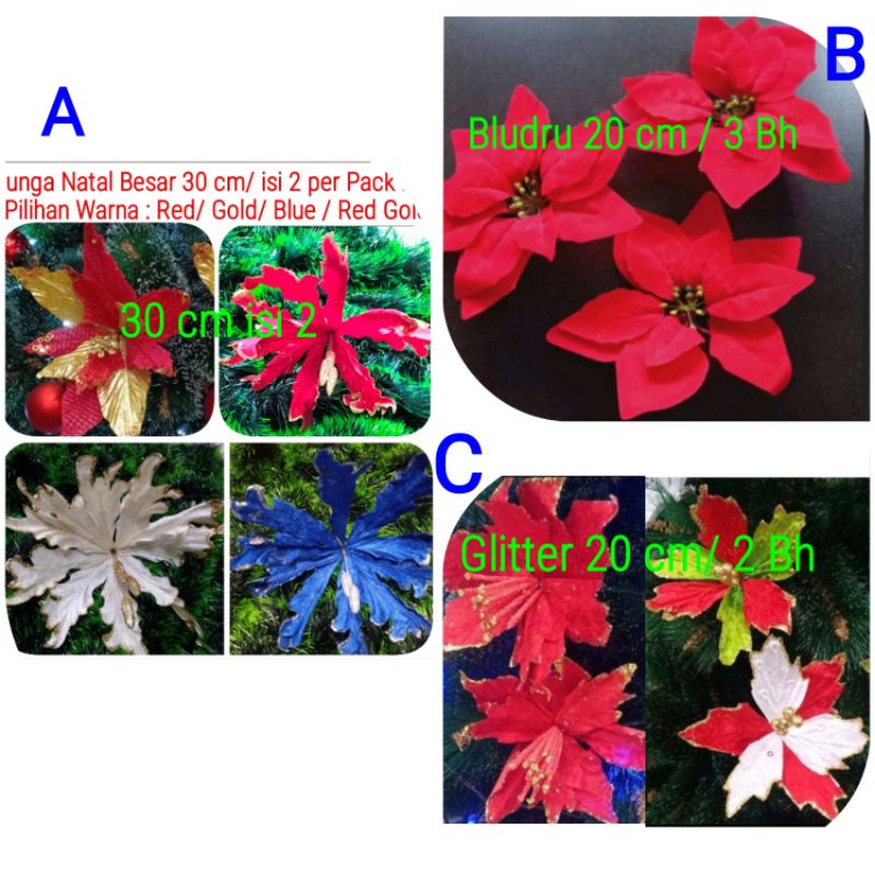 Jual Hiasan bunga TERATAI pohon natal dekorasi pohon natal murah ...