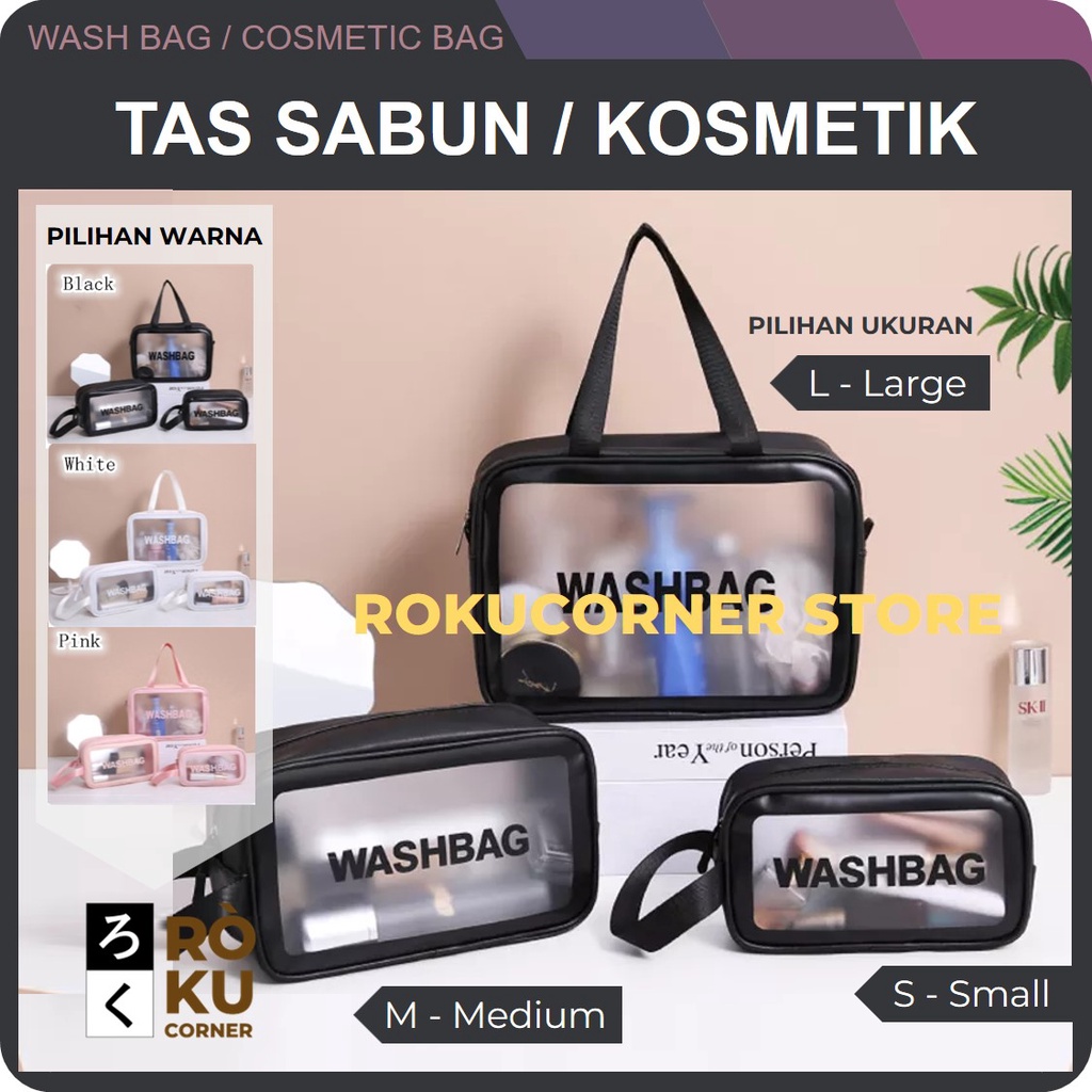 Jual Tas Kosmetik Washbag Make Up Travel Wash Bag Sabun Mandi Makeup ...