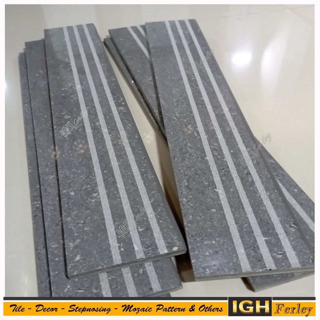 Jual Stepnosing Granit 10x60 Abu Bintik Glossy Lantai Tangga Anti selip ...