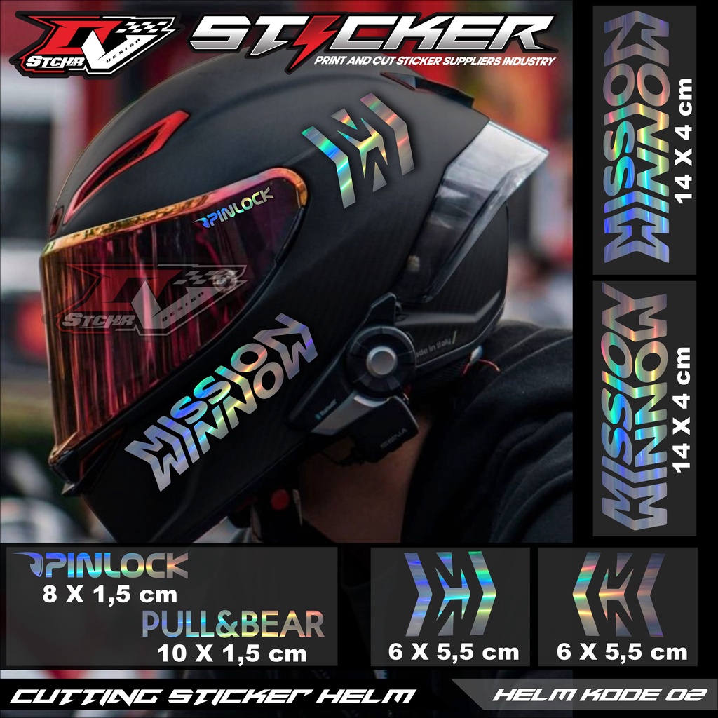 Jual Cutting sticker helm-stiker helm fullface kyt rsv desain mission ...