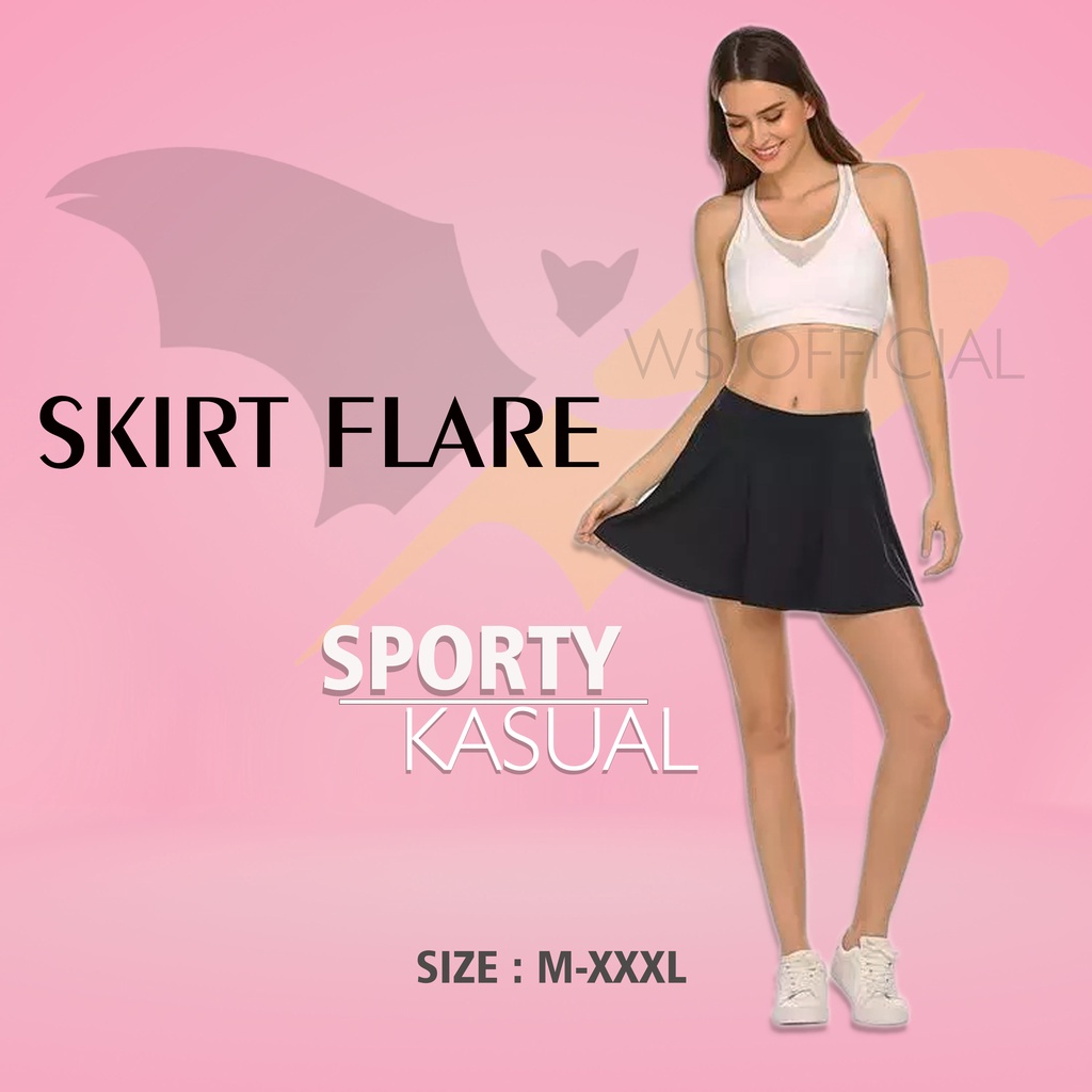 Jual Rok Mini Olahraga Kasual Rok Payung Scuba Premium Rok Tennis Gym ...