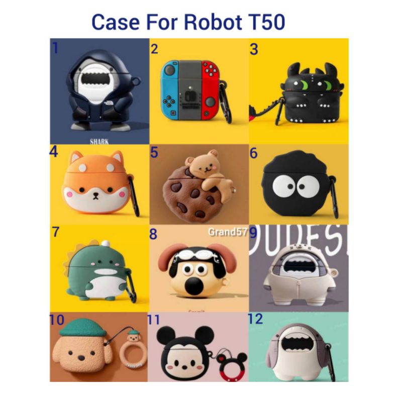 Jual Soft Case Robot T50 TWS T50 Earphone Silicone Motif Silicon Robot ...