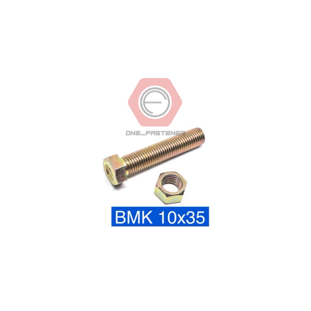Jual Baut Mur M10x35 Kuning M10 Kunci 14 BMK 3.5cm 10x35 10mm | Shopee Indonesia