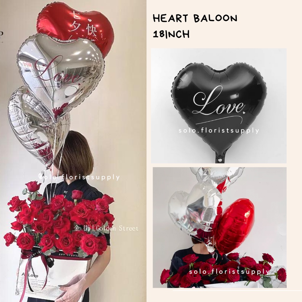 Jual 45CM (18INCH) HEART BALOON 18" Balon Hati Foil 18" / 45cm / Balon ...