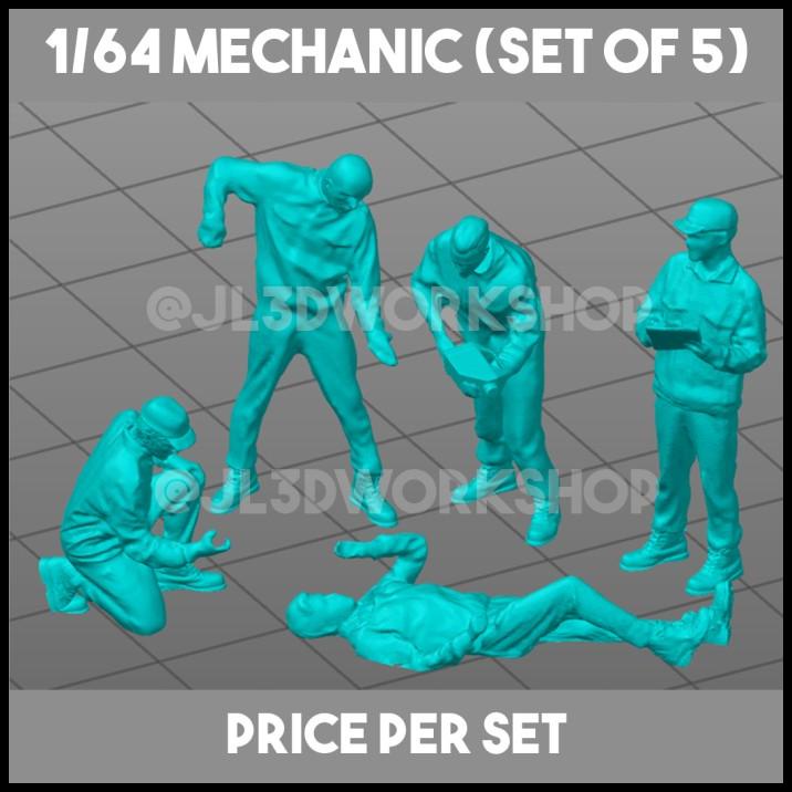 Jual Jl3D Figure / Figur Skala 1/64 Mechanic Crew / Mekanik Bengkel Per ...