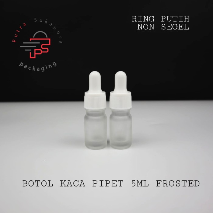Jual botol kaca pipet 5ml frosted/botol pipet 5 ML - ring putih non ...