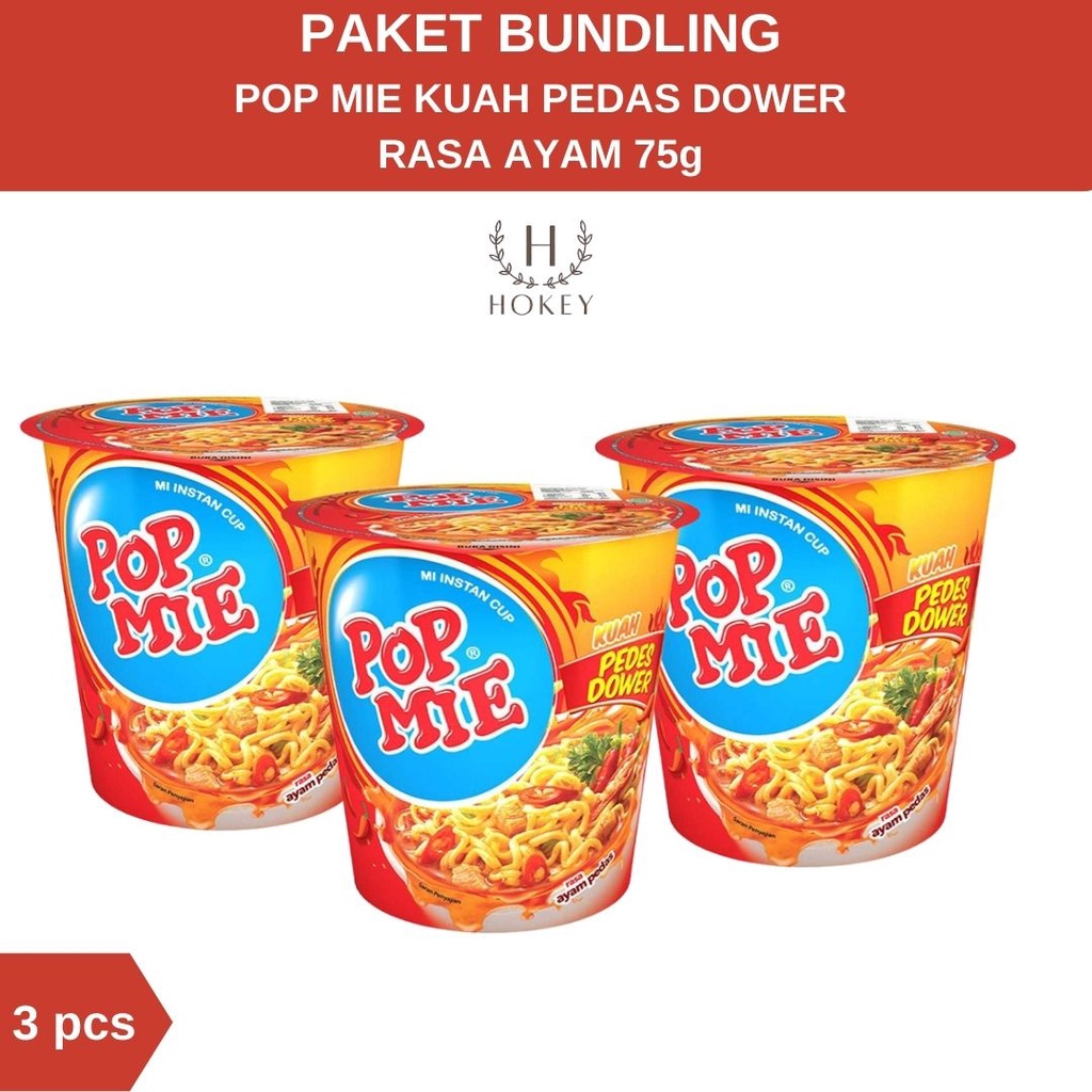 Jual Pop Mie Kuah Rasa Pedas Dower 75g isi 3 bungkus | Shopee Indonesia