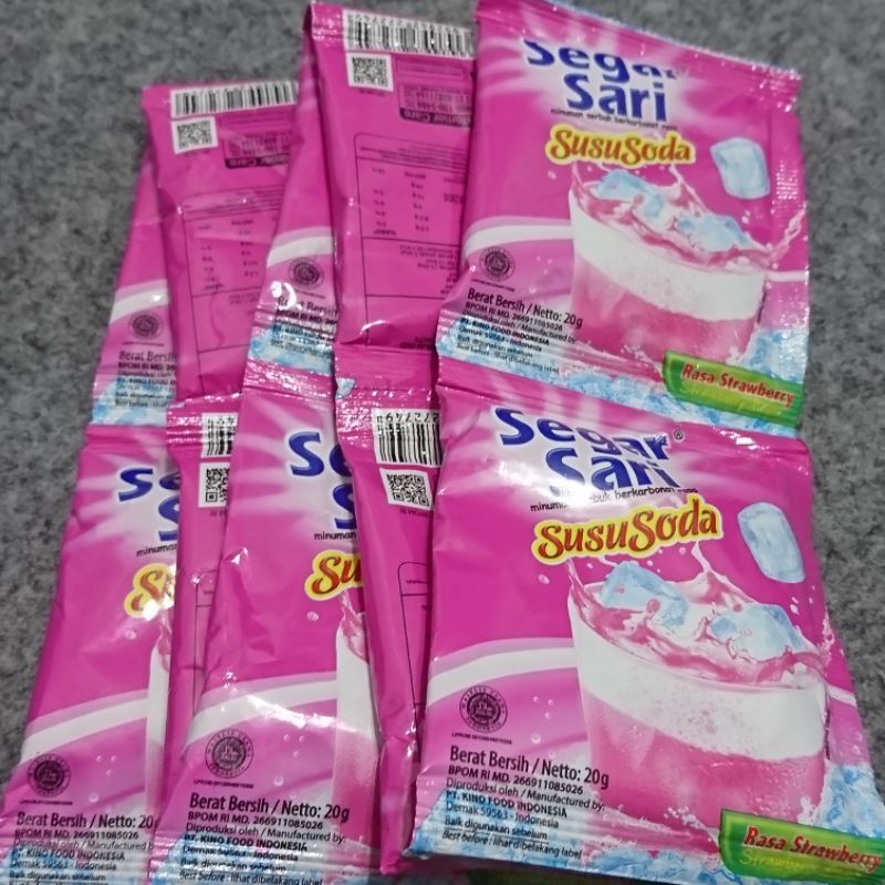 Jual Segar Sari Susu Soda Rasa Strawberry 1 Renteng isi 10 pcs/bungkus ...
