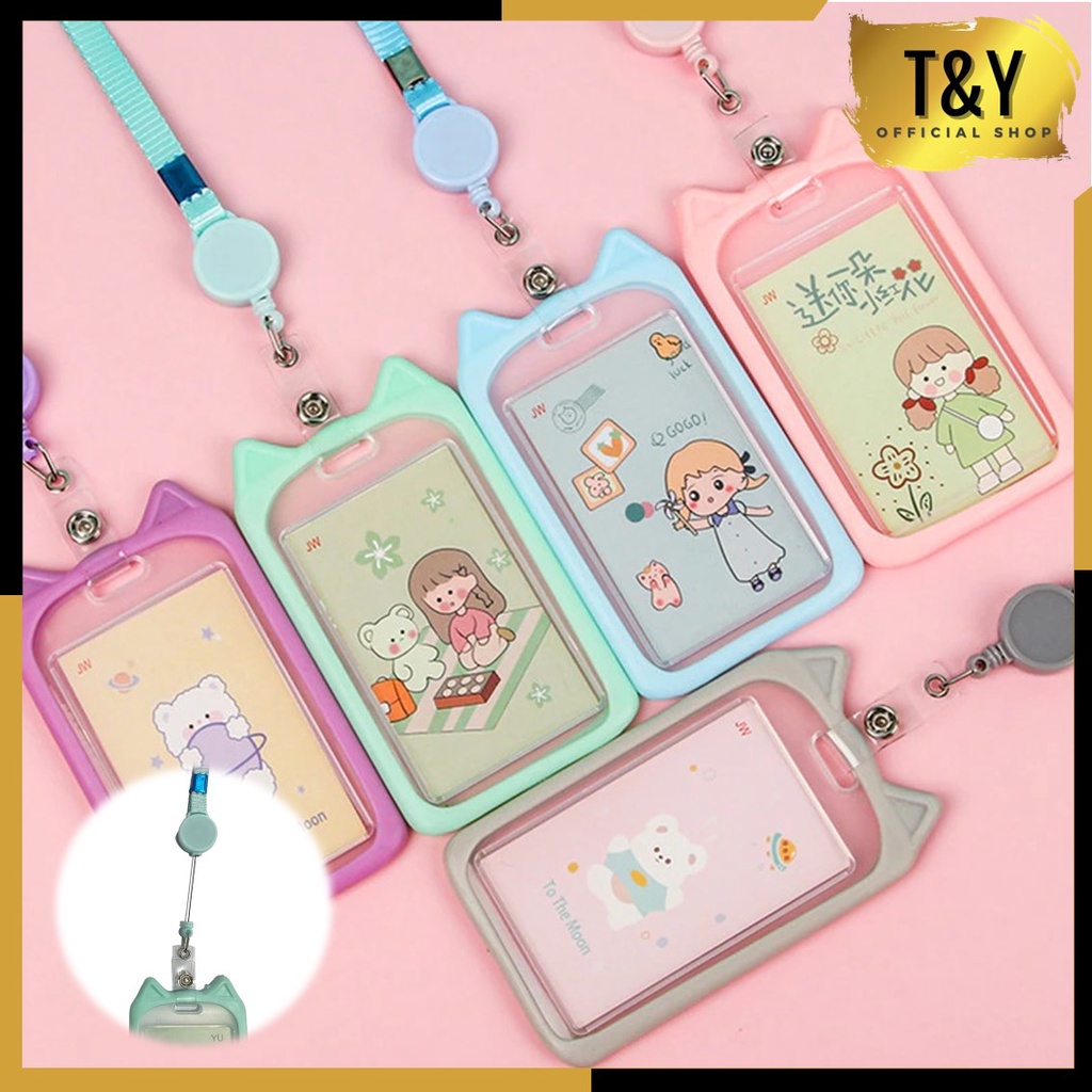 Jual T&Y Name Tag Lanyard Gantungan Kartu Karakter Kucing Lucu Akses ...