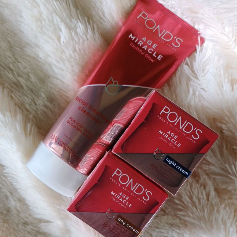 Jual Ponds age miracle paket (10g day+10g night+100g Facial foam ...