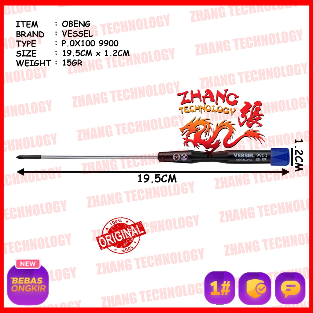 Jual OBENG VESSEL 9900 + PLUS OBENG LAPTOP HANDPHONE HP ANDROID ORI ...
