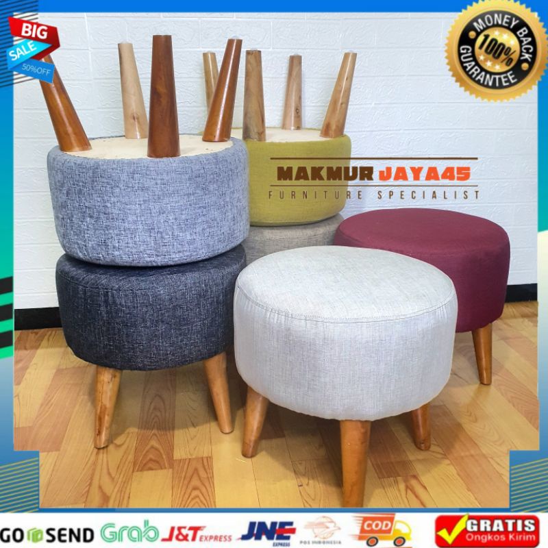 Jual KANVAS - STOOL BULAT POLOS / PUFF / SOFA STOOL KOTAK MINIMALIS ...