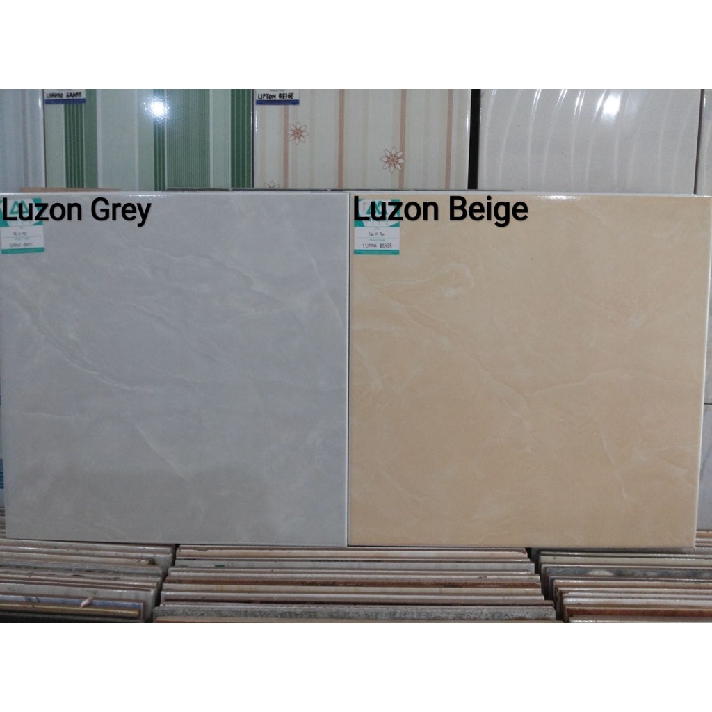 Jual Keramik Mulia 40x40 Luzon Beige dan Grey | Shopee Indonesia