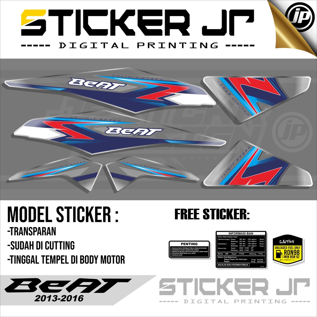 Jual Stiker Striping Beat Fi Lama 2013 2014 2015 2016 Sudah Cutting - Sticker Motor Honda Beat ...