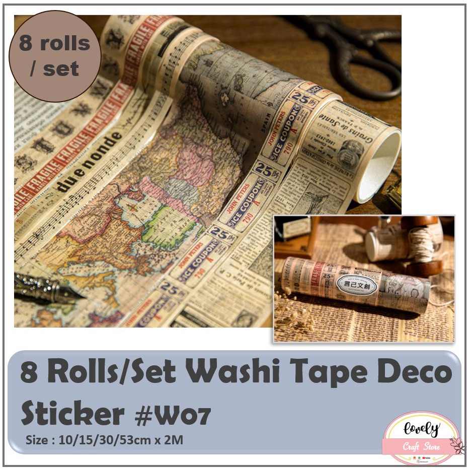 Jual LovelyCraftStore | W07 ~ 8rolls/set Washi Tape Paper Tape Art Deco ...