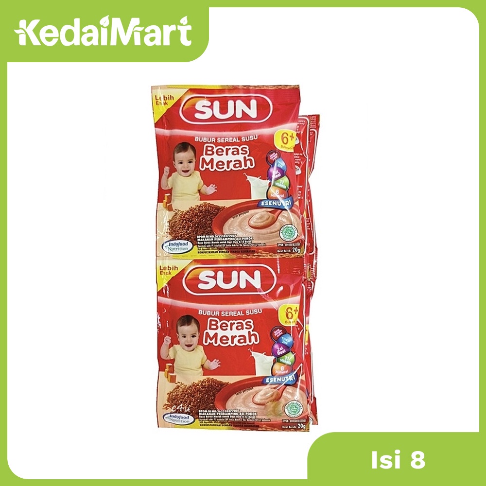 Jual Sun Bubur Sereal Susu Beras Merah Renceng 8 x 20 Gram | Shopee ...