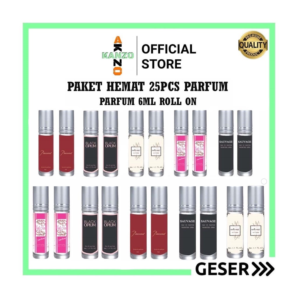 Jual Kanzo - Paket Hemat 25 Pcs Roll On 6ml Premium / Parfum Roll On ...