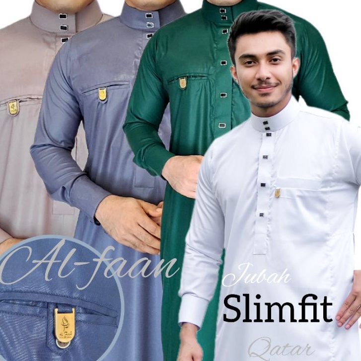 Jual Slimfit Jubah Gamis Pria Alfaan Manset busana muslim jubah pria ...