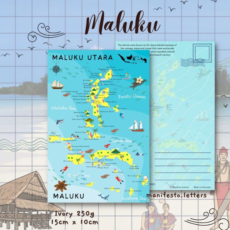Jual Postcard Seri Peta Wisata | Kartu Pos Map Card | Tourism Card ...