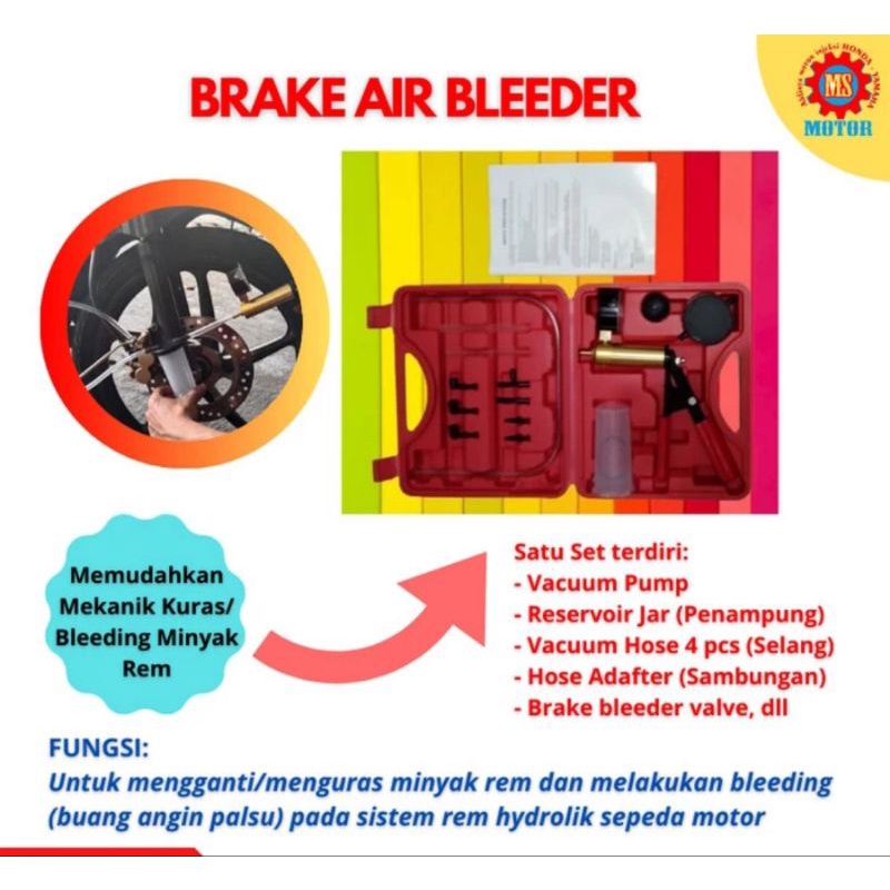 Jual ALAT KURAS/BLEEDING MINYAK REM HIDROLIK BRAKE AIR BLEEDER | Shopee ...
