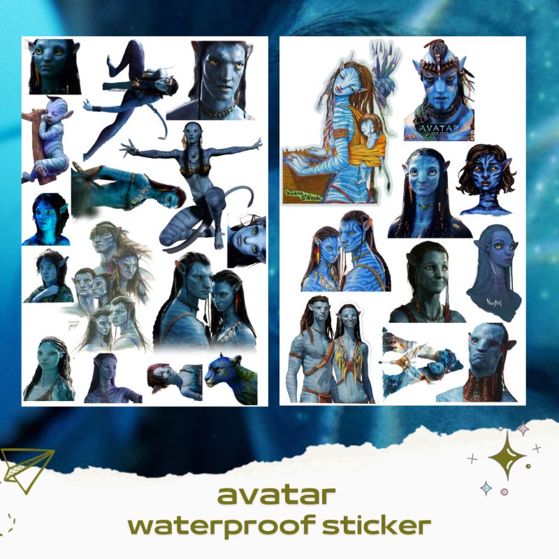 Jual [FREE BONUS] AVATAR BIRU WATERPROOF STICKER ISI 2 LEMBAR UNTUK HP ...