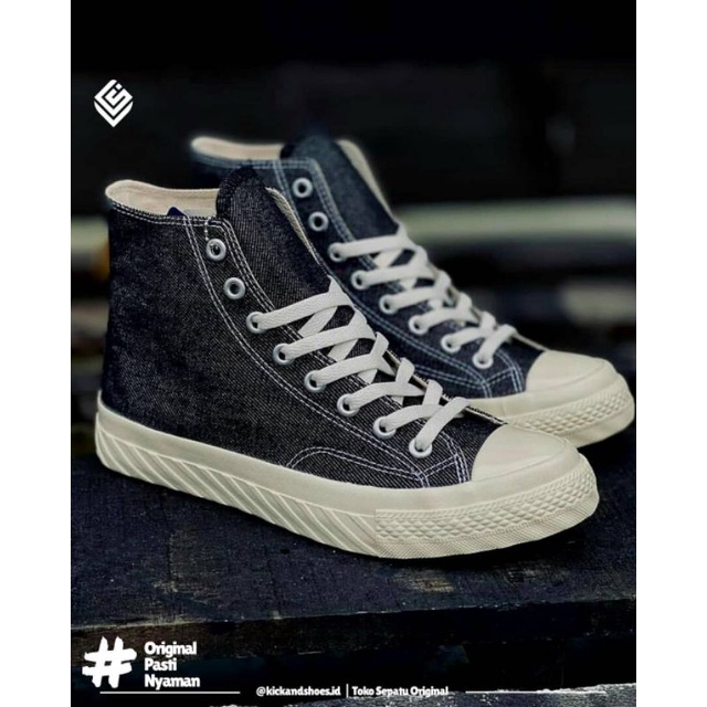 Jual Sepatu Ventela 80s Denim Black X Badjatex High Cut 100% Original ...
