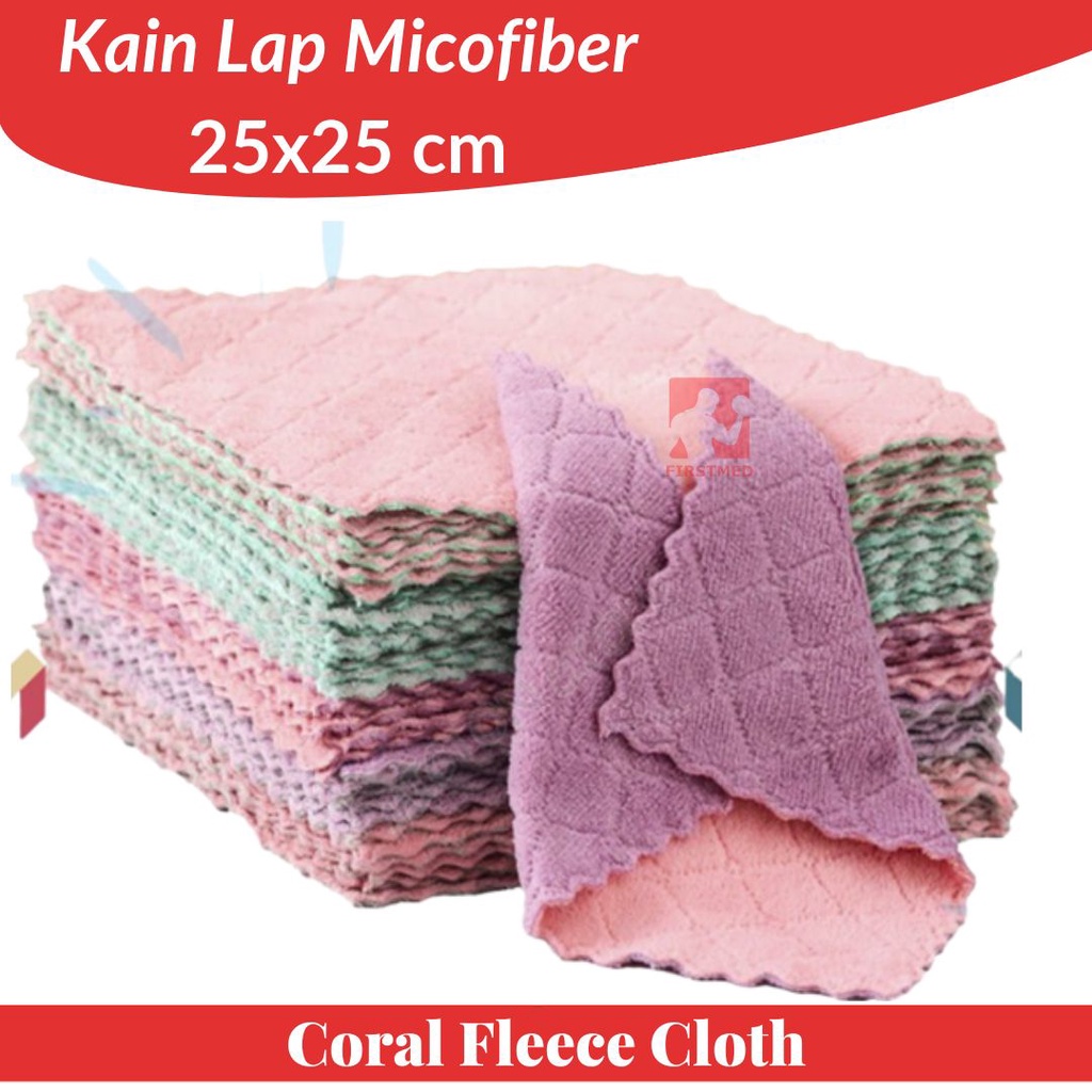 Jual KAIN LAP MICROFIBER 25X25 CM Kain Lap Piring Anti Minyak Bahan ...