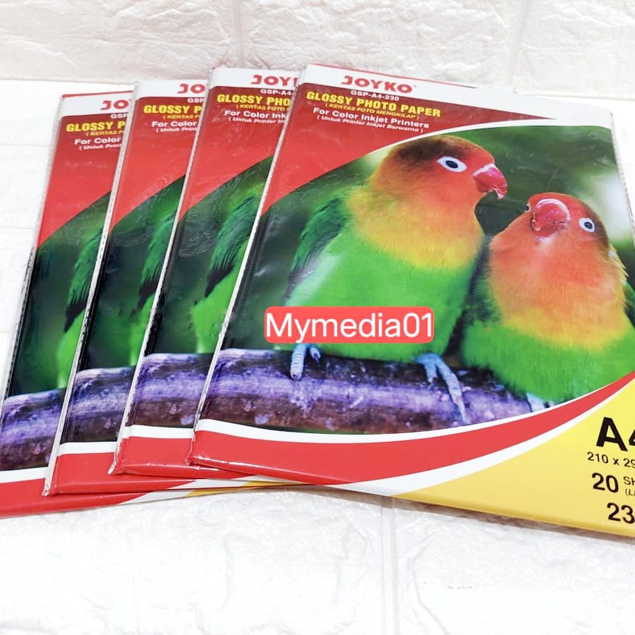 Jual GLOSSY PHOTO PAPER - JOYKO A4 230 / KERTAS FOTO 20 SHEETS TERMURAH ...