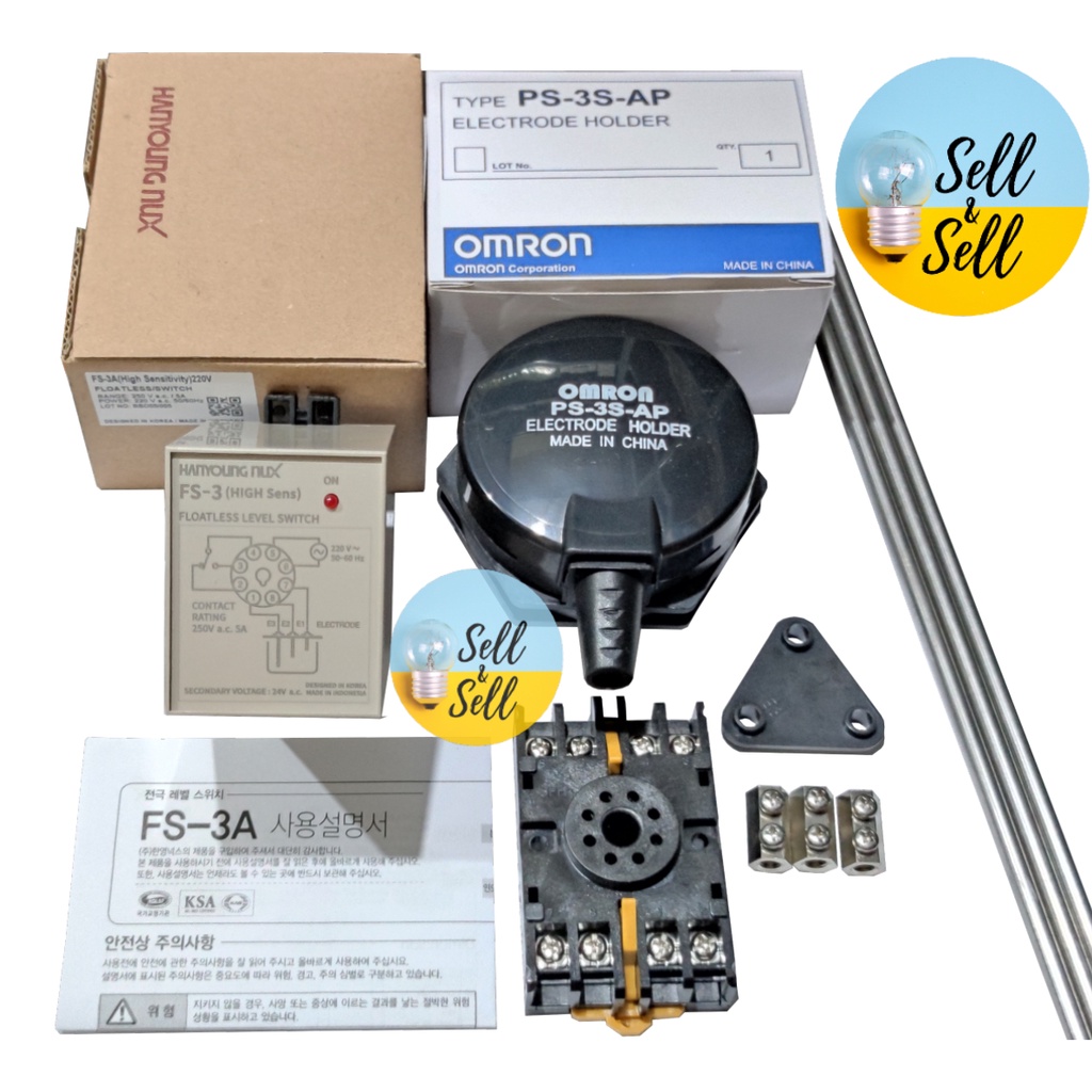 Jual (1 SET) Sensor Air Otomatis FS-3 (220V) Hanyoung + Socket Lock 8 ...