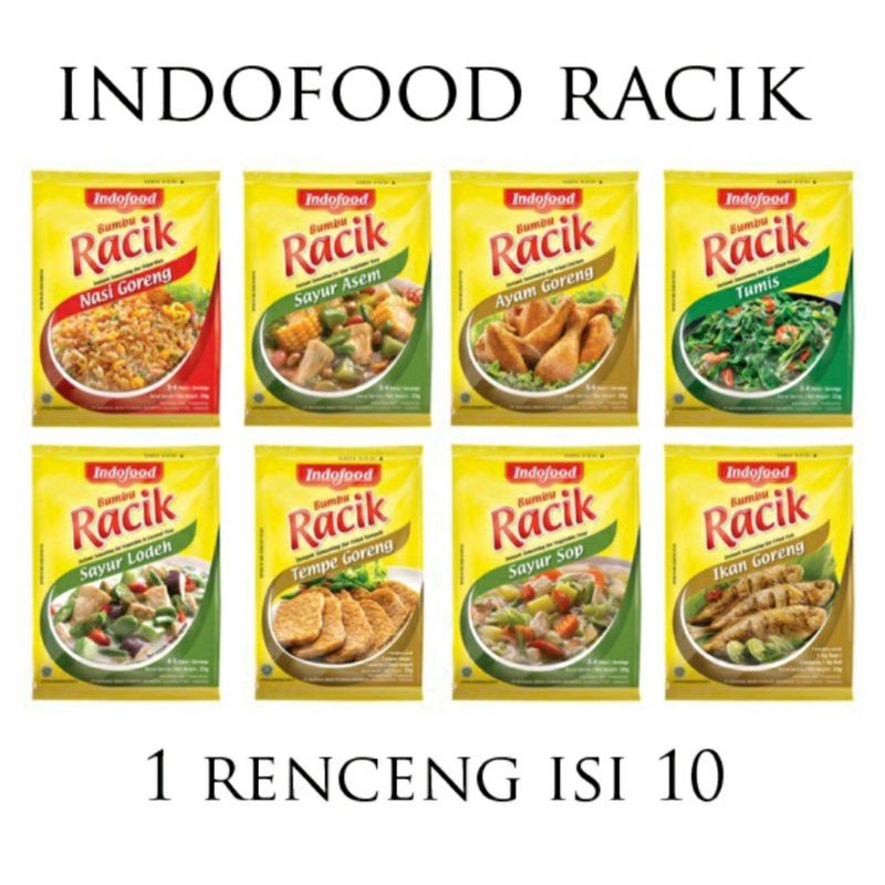Jual INDOFOOD BUMBU RACIK ANEKA RASA ( 1 RENCENG ISI 10 BIJI ) / BUMBU ...