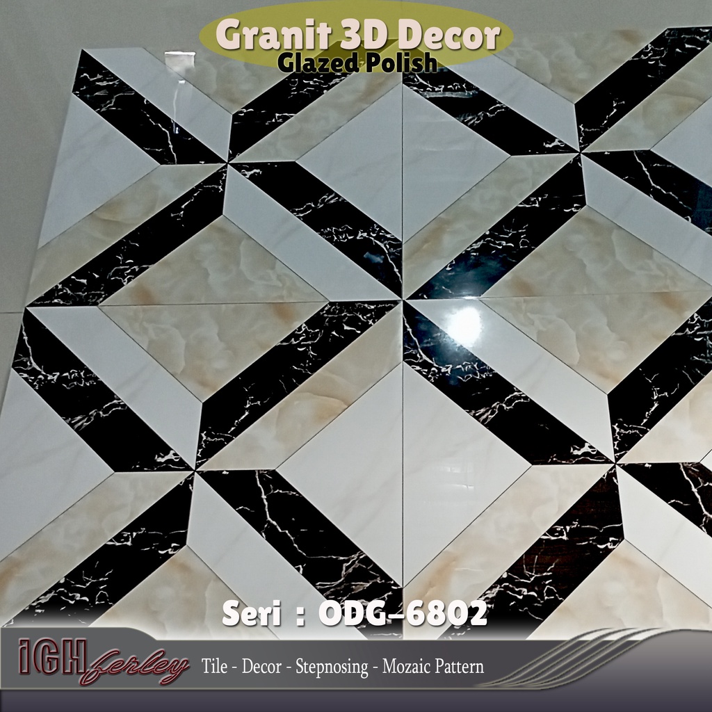 Jual Granit Lantai Pola Décor 120x120 Glossy Motif Stripe 3D Kotak Mewah Grade AAA Original ...