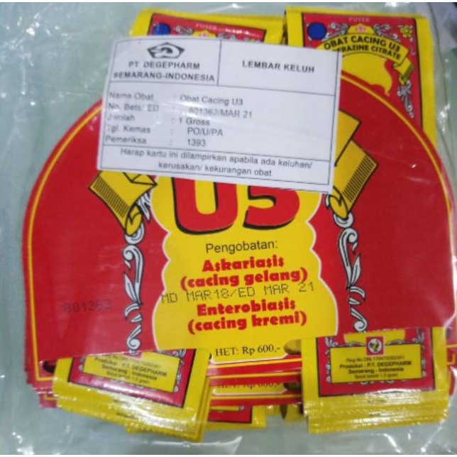 Jual JAMU JAGO - Puyer Obat Cacing / U3 1 BAL ISI 12 RENCENG @12 SACHET ...