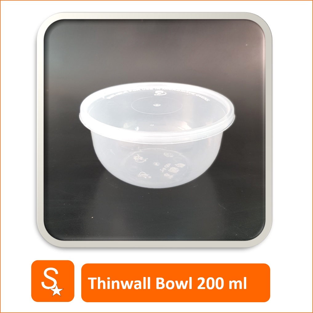 Jual Thinwall Bowl 200 ml (isi 25) / Mangkuk Makan Plastik / Plastic Container | Shopee Indonesia