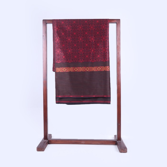 Jual Kain Batik BHS Excellent Motif Jacquard Warna Merah Hitam | Shopee ...