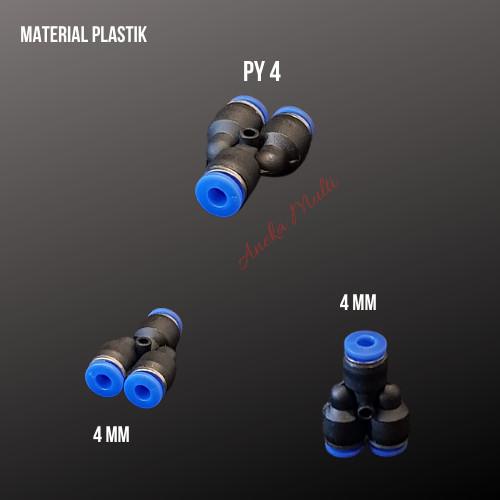 Jual Konektor Fitting Slip Lock Three Way Model Y 4 Mm Pneumatic Py4 ...