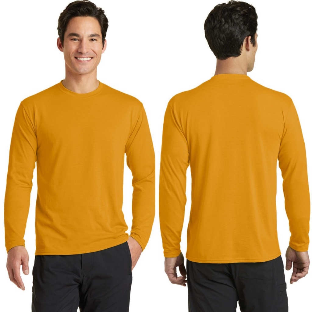 Jual Baju Kaos Lengan Panjang Warna Mustard Polos O Neck Unisex Bahan ...