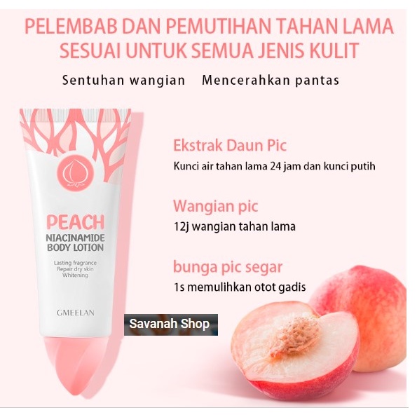 Jual Gmeelan Peach Body Lotion kulit berjerawat kulit putih ketiak ...