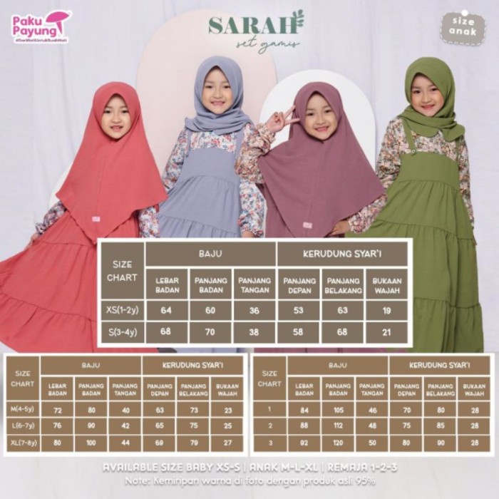 Jual GAMIS ANAK PEREMPUAN TERBARU SARAH SERIES BY PAKU PAYUNG | Shopee ...