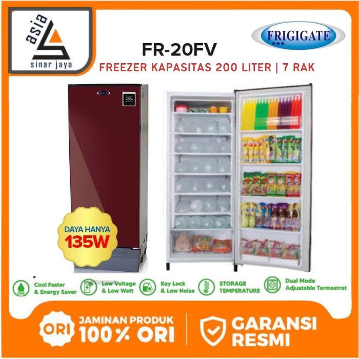 Jual Frigigate Standing Freezer 7 Rak Cooler FR-20FV 200 Liter | Shopee ...