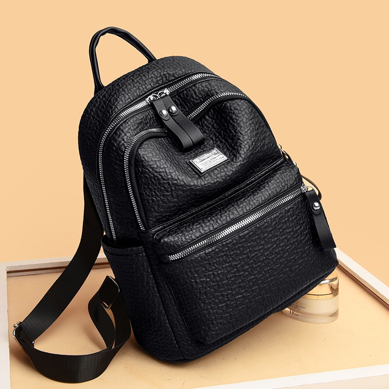 Jual TAS RANSEL WANITA KOREA TA717B5 KULIT CROCO HITAM CULTIVA BACKPACK ...
