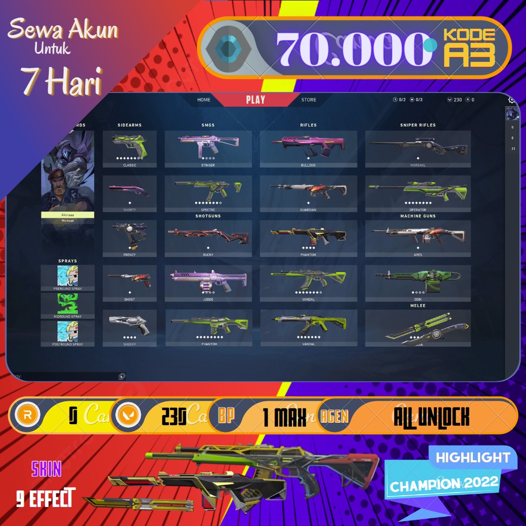 Jual akun valorant skin lengkap iron | Shopee Indonesia