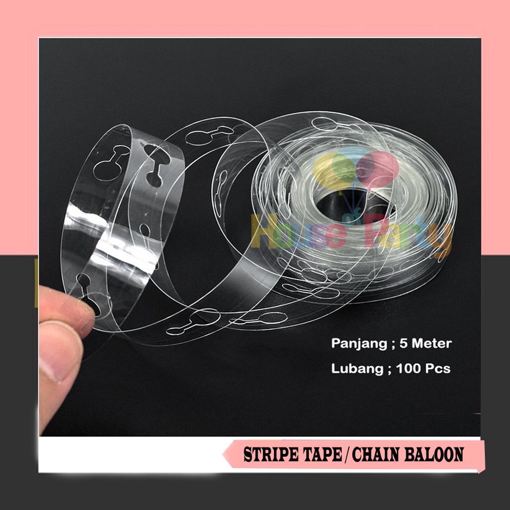 Jual Stripe Tape Balon 5M / Chain Balloons Dekorasi / Chain Balon / Rantai Dekor Balon | Shopee ...